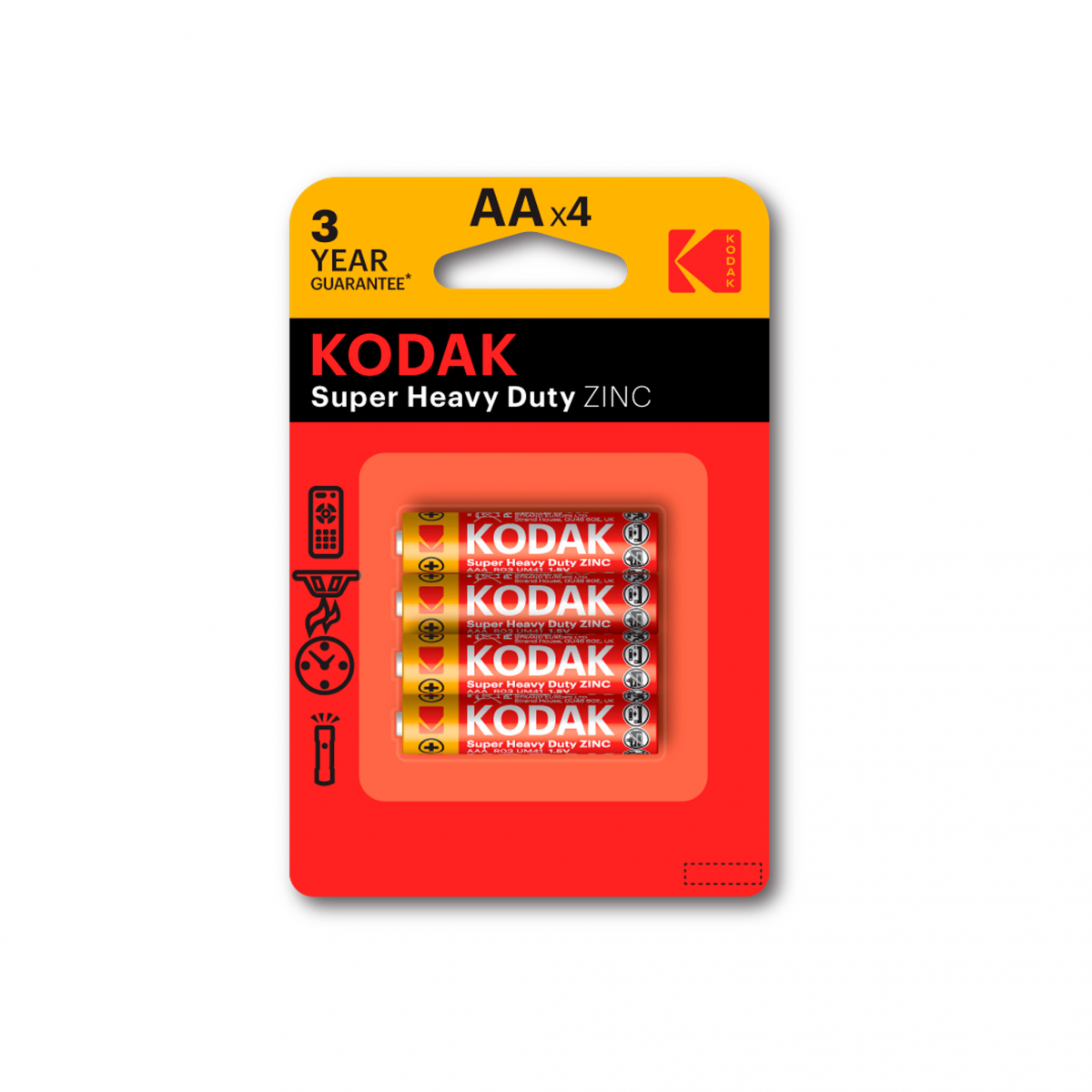 Pilha KODAK Zinc Super Heavy Duty AA 1.5V 4un - 2121222000062-1 ...
