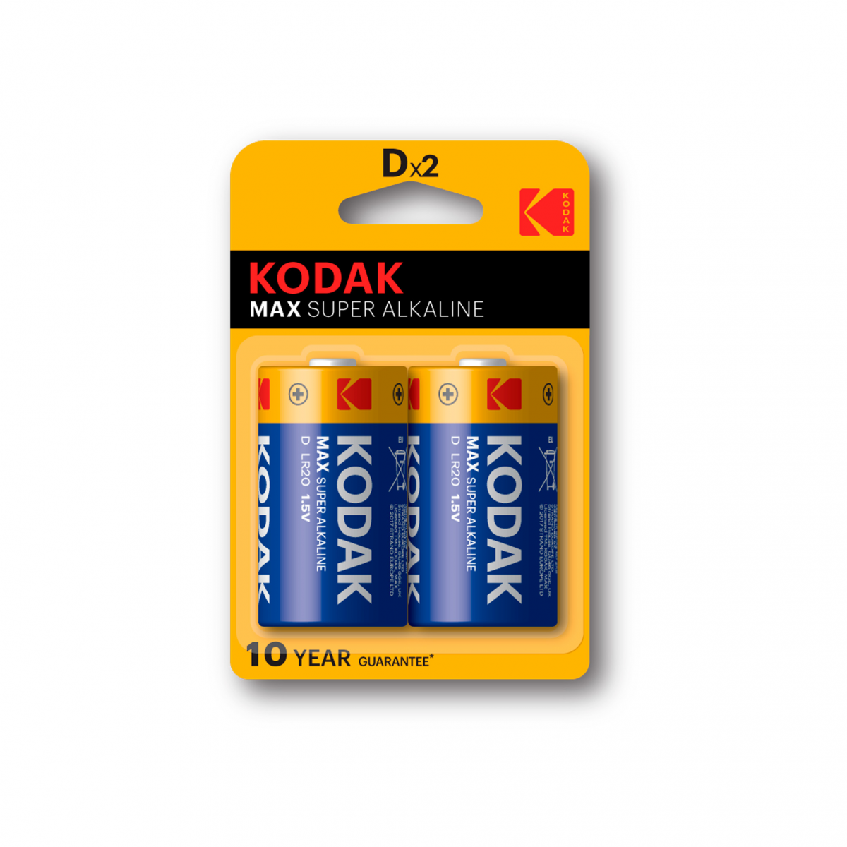 Pilha Alcalina KODAK Max L20 D 1.5V 2un - 2121222000048-1 - Armazéns Reis